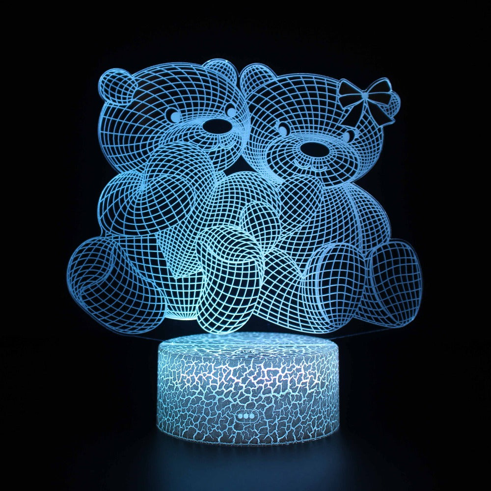 Love Cuddling Bear 3D Lamp LED Night Light – Teddy&Co. FUNLAND!!!