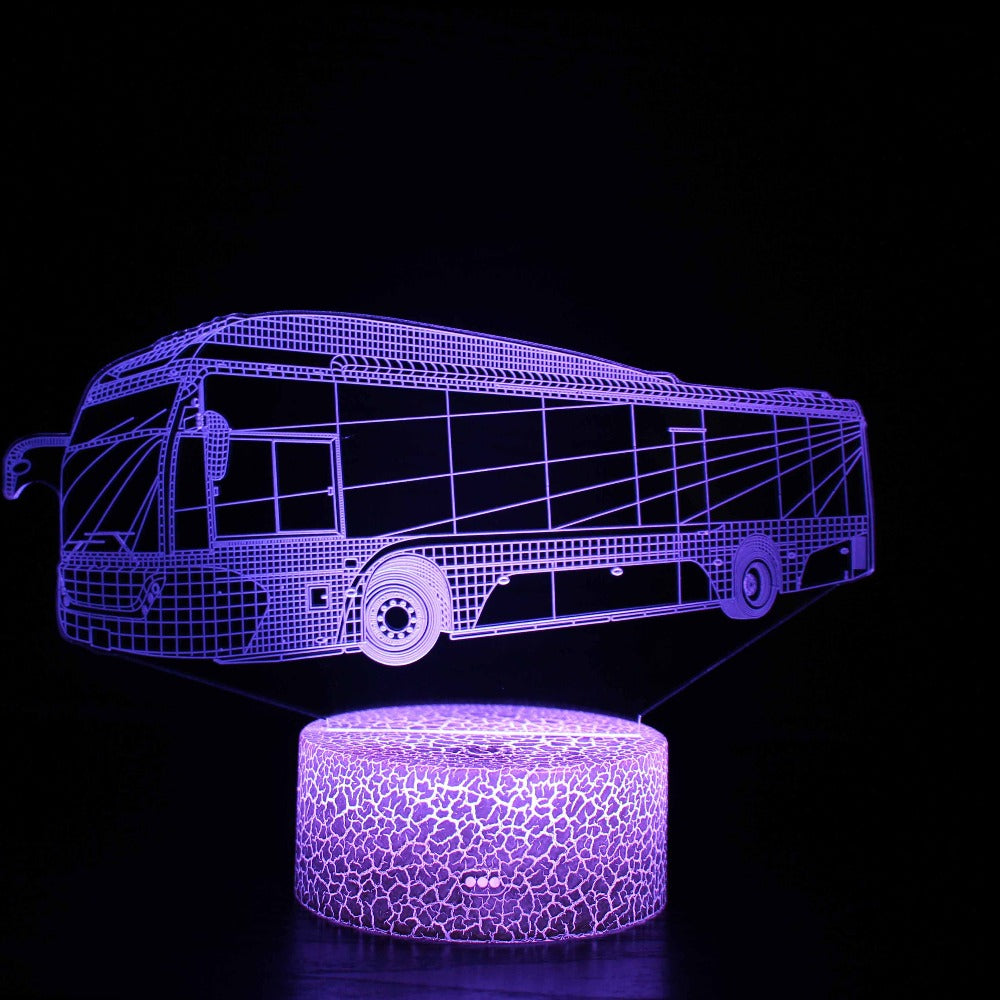 Big Bus 3D Lamp | Light for Kids and Bus Enthusiasts Teddy & CoFunland ...